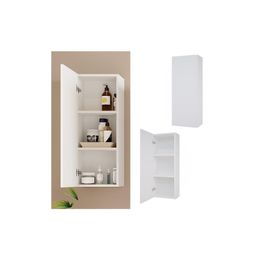 VICCO H&auml;ngeschrank Badschrank Badezimmerschrank Gloria Wei&szlig; 33 x 84 cm modern Badezimmer T&uuml;r 3 F&auml;cher