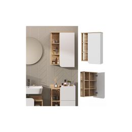 VICCO H&auml;ngeschrank Karen 50 x 75 cm, Sonoma Wei&szlig;, Badschrank, schmal, Badezimmer, modern