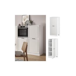 VICCO Backofenumbauschrank K&uuml;chenschrank K&uuml;chenzeile R-Line Landhaus 60 cm Wei&szlig; gro&szlig;e T&uuml;r