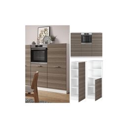 VICCO K&uuml;chenzeile K&uuml;chenblock Einbauk&uuml;che R-Line Wei&szlig; Edelgrau Backofen K&uuml;chenschrank
