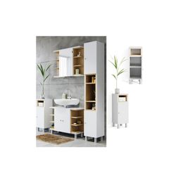 VICCO Badschrank AQUIS wei&szlig; Eiche Midischrank Bad Schrank Badregal Badezimmer
