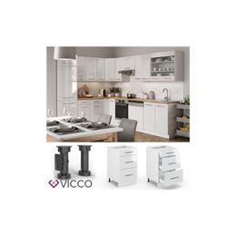 VICCO Schubunterschrank 50 cm Wei&szlig; K&uuml;chenzeile Unterschrank Fame