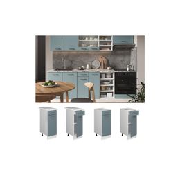 VICCO Schubunterschrank Küchenschrank R-Line Solid Weiß Blau Grau 30 cm modern Arbeitsplatte