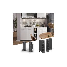 VICCO Regalunterschrank K&uuml;chenschrank K&uuml;chenzeile R-Line 20 cm Anthrazit F&auml;cher