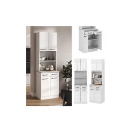 VICCO Buffetk&uuml;che K&uuml;chenzeile K&uuml;chenblock R-Line Wei&szlig; Hochglanz modern 60 cm Arbeitsplatte K&uuml;chenschr&auml;nke K&uuml;chenm&ouml;bel