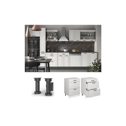 VICCO Schubladenunterschrank K&uuml;chenschrank K&uuml;chenzeile R-Line Landhaus 60 cm Wei&szlig; Schublade