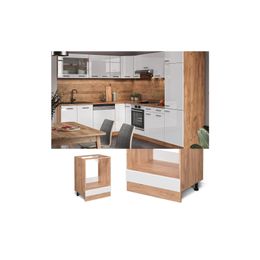 VICCO Herdumbauschrank K&uuml;chenschrank K&uuml;chenzeile R-Line 60 cm Goldkraft Wei&szlig;