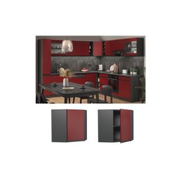 VICCO Eckh&auml;ngeschrank K&uuml;chenschrank K&uuml;chenm&ouml;bel R-Line J-Shape Anthrazit Rot 57 cm modern