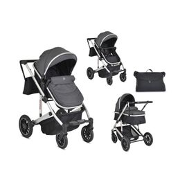 Moni Kombikinderwagen 2 in 1 Thira Babywanne, umbaubar, Sportsitz, Fu&szlig;abdeckung grau