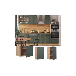 VICCO H&auml;ngeschrank K&uuml;chenschrank K&uuml;chenm&ouml;bel Fame-Line Eiche Gr&uuml;n-Gold Landhaus 45 cm K&uuml;che Einbauk&uuml;che H&auml;ngeschrank Dreht&uuml;r Einlegeboden K&uuml;chenzeile