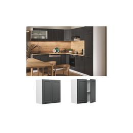VICCO H&auml;ngeschrank K&uuml;chenschrank K&uuml;chenzeile Landhaus R-Line 60 cm Wei&szlig;-Anthrazit