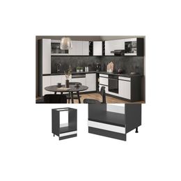 VICCO Herdschrank K&uuml;chenschrank K&uuml;chenm&ouml;bel R-Line J-Shape Anthrazit Wei&szlig; 60 cm modern