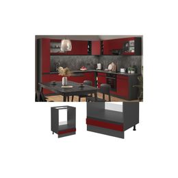 VICCO Herdschrank K&uuml;chenschrank K&uuml;chenm&ouml;bel R-Line J-Shape Anthrazit Rot 60 cm modern