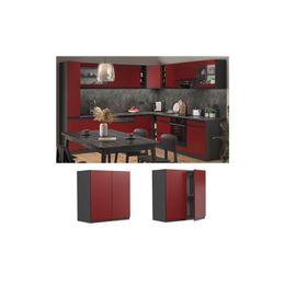 VICCO H&auml;ngeschrank K&uuml;chenschrank K&uuml;chenm&ouml;bel R-Line J-Shape Anthrazit Rot 60 cm modern