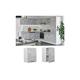 VICCO H&auml;ngeschrank K&uuml;chenschrank K&uuml;chenzeile R-Line 45 cm Wei&szlig; Beton T&uuml;r F&auml;cher