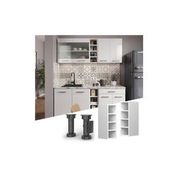 VICCO Regalh&auml;ngeschrank K&uuml;chenschrank K&uuml;chenzeile R-Line 20 cm Wei&szlig; F&auml;cher