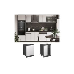 VICCO Unterschrank Küchenschrank Küchenmöbel R-Line J-Shape Anthrazit Weiß 60 cm modern