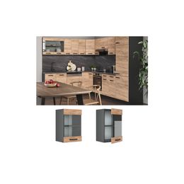 VICCO K&uuml;chenschrank H&auml;ngeschrank H&auml;ngeglasschrank 40 cm R-Line Anthrazit