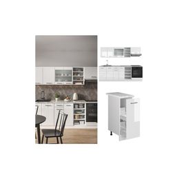 VICCO K&uuml;chenzeile K&uuml;chenblock Einbauk&uuml;che R-Line 240 cm Wei&szlig; Hochglanz K&uuml;che