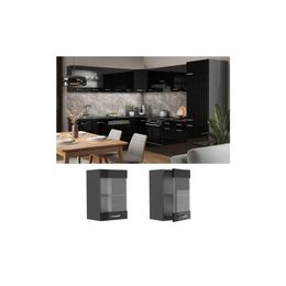 VICCO Glashängeschrank Küchenschrank R-Line Solid Anthrazit Schwarz 40 cm modern