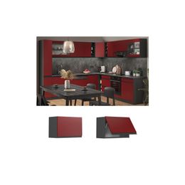 VICCO H&auml;ngeschrank flach K&uuml;chenschrank K&uuml;chenm&ouml;bel R-Line J-Shape Anthrazit Rot 60 cm modern