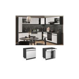VICCO Schubunterschrank K&uuml;chenschrank K&uuml;chenm&ouml;bel R-Line J-Shape Anthrazit Wei&szlig; 80 cm modern