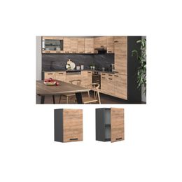 VICCO H&auml;ngeschrank K&uuml;chenschrank K&uuml;chenzeile R-Line 45 cm Anthrazit Eiche T&uuml;r F&auml;cher