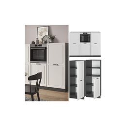 VICCO K&uuml;chenzeile K&uuml;chenblock Einbauk&uuml;che R-Line Landhaus Anthrazit Wei&szlig; Backofen