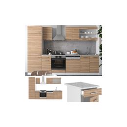 VICCO K&Uuml;CHE R-LINE 300 CM K&Uuml;CHENZEILE K&Uuml;CHENBLOCK EINBAUK&Uuml;CHE &ndash; SONOMA EICHE