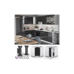 VICCO Eckunterschrank 87 cm Anthrazit K&uuml;chenzeile Unterschrank Fame