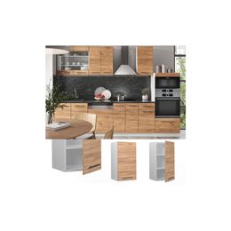 VICCO H&auml;ngeschrank K&uuml;chenschrank K&uuml;chenm&ouml;bel Fame-Line Wei&szlig; Eiche modern 40 cm K&uuml;che Einbauk&uuml;che H&auml;ngeschrank Dreht&uuml;r Einlegeboden K&uuml;chenzeile