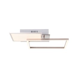Brilliant Lampe, Zelia LED Deckenleuchte 41x41cm nickel eloxiert, 1x LED integriert, 20W LED integriert, (2000lm, 3000K), In 3 Stufen &uuml;ber Wandschalter dimmbar
