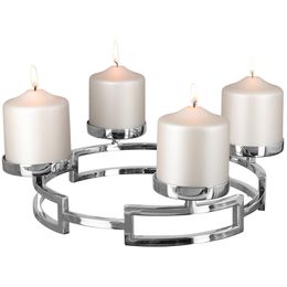Kerzenleuchter Fink "HOMMAGE, Weihnachtsdeko" Kerzenhalter Gr. H: 8 cm, silberfarben Kerzenhalter