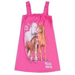 Miss Melody A-Linien-Kleid Miss Melody Trägerkleid Sommer Kleid Pferde azalea pink (1-tlg)