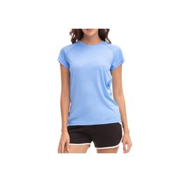 MEETYOO Funktionsshirt Damen Kurzarm Trainingsshirt Rundhalsshirts UV-Shirt (T-Shirt Sport Shirt