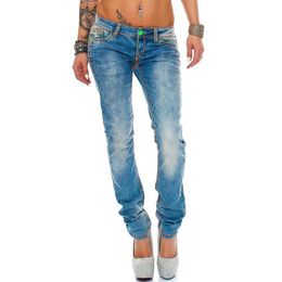 Cipo & Baxx Cipo & Baxx 5-Pocket-Jeans Low Waist Hose BA-CBW0445 Neon Farbige Akzente Stonewashed mit Kontrastnaht