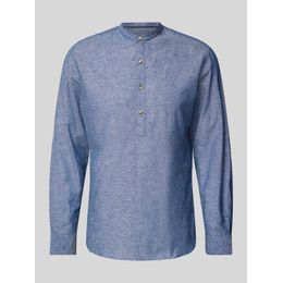 Jack & Jones Regular Fit Leinenhemd mit Maokragen