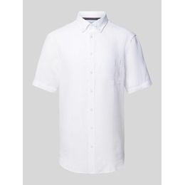 Christian Berg Regular Fit Leinenhemd mit Button-Down-Kragen