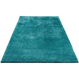 Hochflor-Teppich Home Affaire "Deman" Teppiche Gr. B/L: 200 cm x 300 cm, 25 mm, 1 St., blau (petrol) Esszimmerteppiche