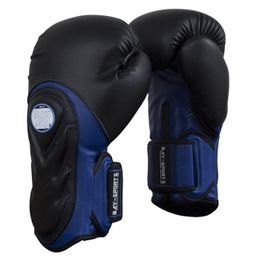 BAY-Sports Boxhandschuhe Bad Style Box-Handschuhe schwarz/blau Boxen Kickbo