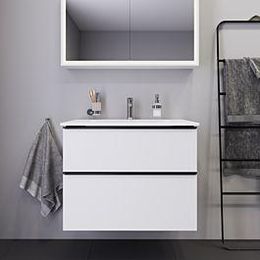 Duravit ME by Starck Waschtisch weiss mit D-Neo Waschtischunterschrank 80cm weiss matt