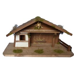 Krippe ALFRED KOLBE "Krippenstall für 11 cm Figuren mit Massivholzboden, Weihnachtsdeko" Weihnachtskrippen braun Weihnachtskrippen Weihnachtsdörfer