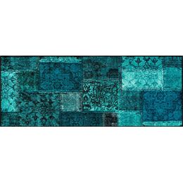 Läufer wash+dry by Kleen-Tex "Vintage Patches" Teppiche Gr. B/L: 75 cm x 190 cm, 7 mm, 1 St., blau Kurzflor-Läufer Läufer Teppichläufer Küchenläufer Teppiche