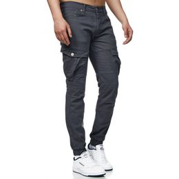 John Kayna Cargojeans Herren Cargo Hose Slim Fit Utility Jeans Männer Chino Herrenhose Stoff (Chino Cargohose Streetwear