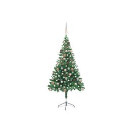 vidaXL Künstlicher Weihnachtsbaum Künstlicher Weihnachtsbaum mit LEDs & Kugeln 150 cm 380 Zweige