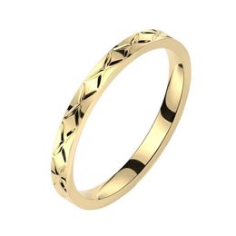 BUNGSA Partnerring Paarring quer gekreuzt goldfarben aus Edelstahl Unisex (Ring