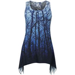 Innocent Blue Forest Lace Panel Vest Top schwarz blau weiß in L