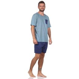 EloModa Capri-Pyjama Herren Pyjama Short und T-Shirt Schlafanzug