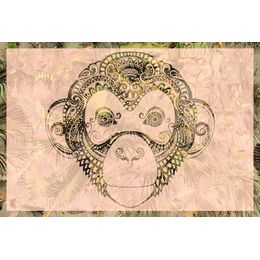 ARCHITECTS PAPER Fototapete "Atelier 47 Monkey Pattern 1" Tapeten Gr. B/L: 4 m x 2,7 m, bunt (dunkelgrün, orange) Fototapeten
