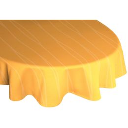 Tischdecke WIRTH "LANGWASSER" Tischdecken Gr. B/L: 130 cm x 190 cm, oval, orange (apricot) Tischdecken